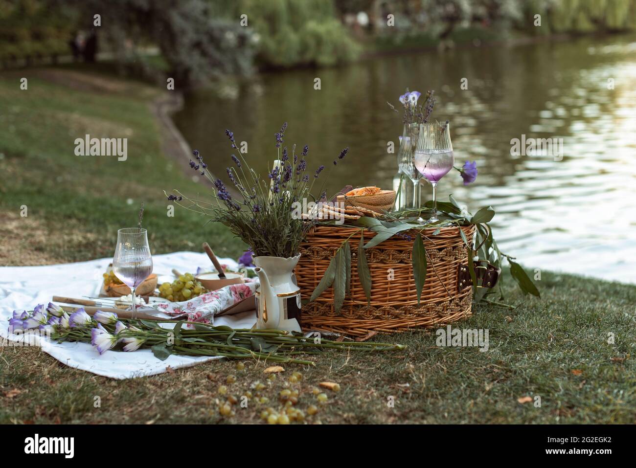 Different food on a picnic in the park Stock Photo - Alamy
