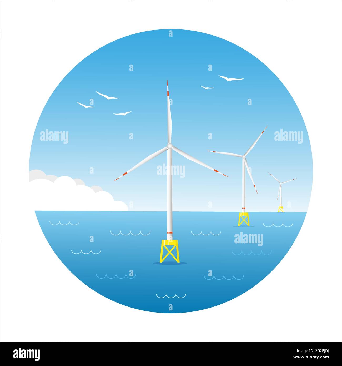 Offshore windfarm electricity Stock Vector Images - Alamy