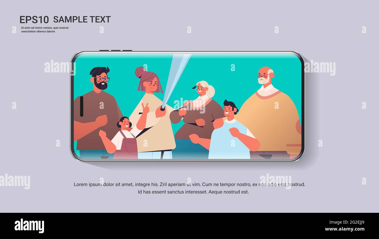 Smile girl using phone Stock Vector Images - Alamy