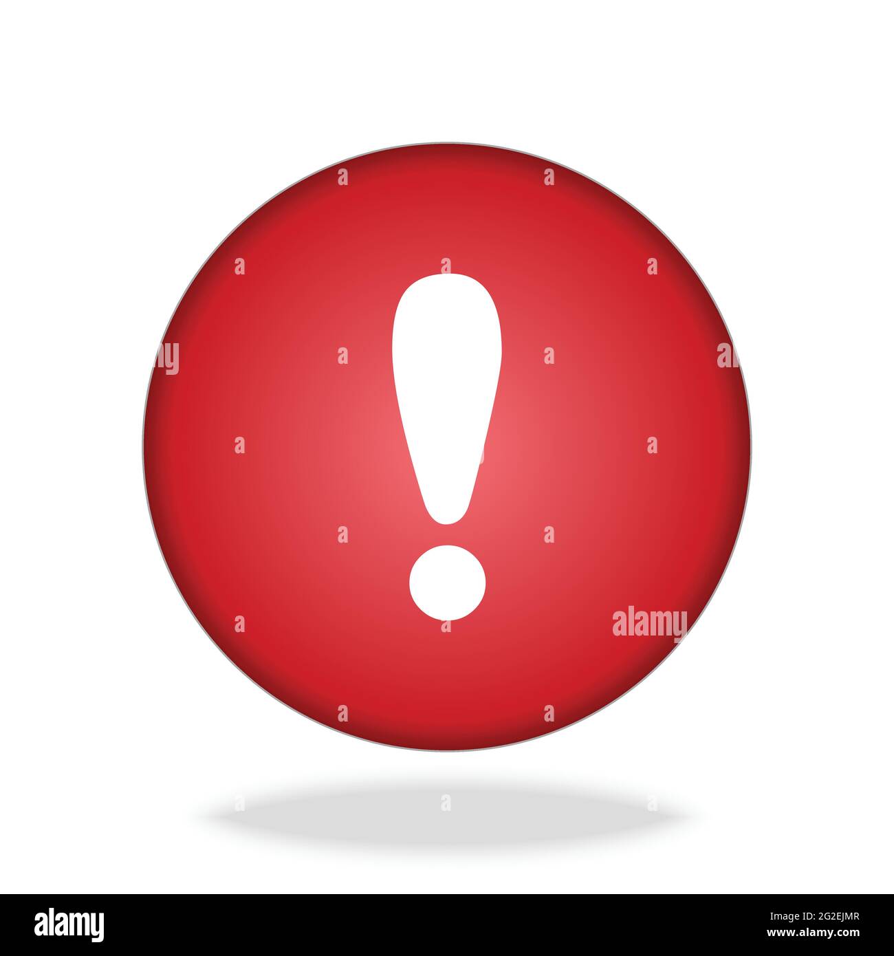white exclamation mark on red circle button icon vector Stock Vector ...