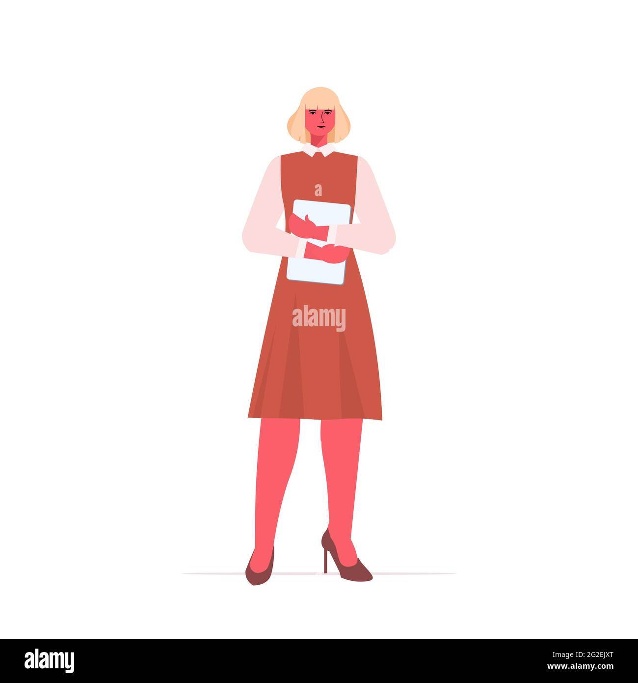 businesswoman leader in formal wear holding laptop successful business ...