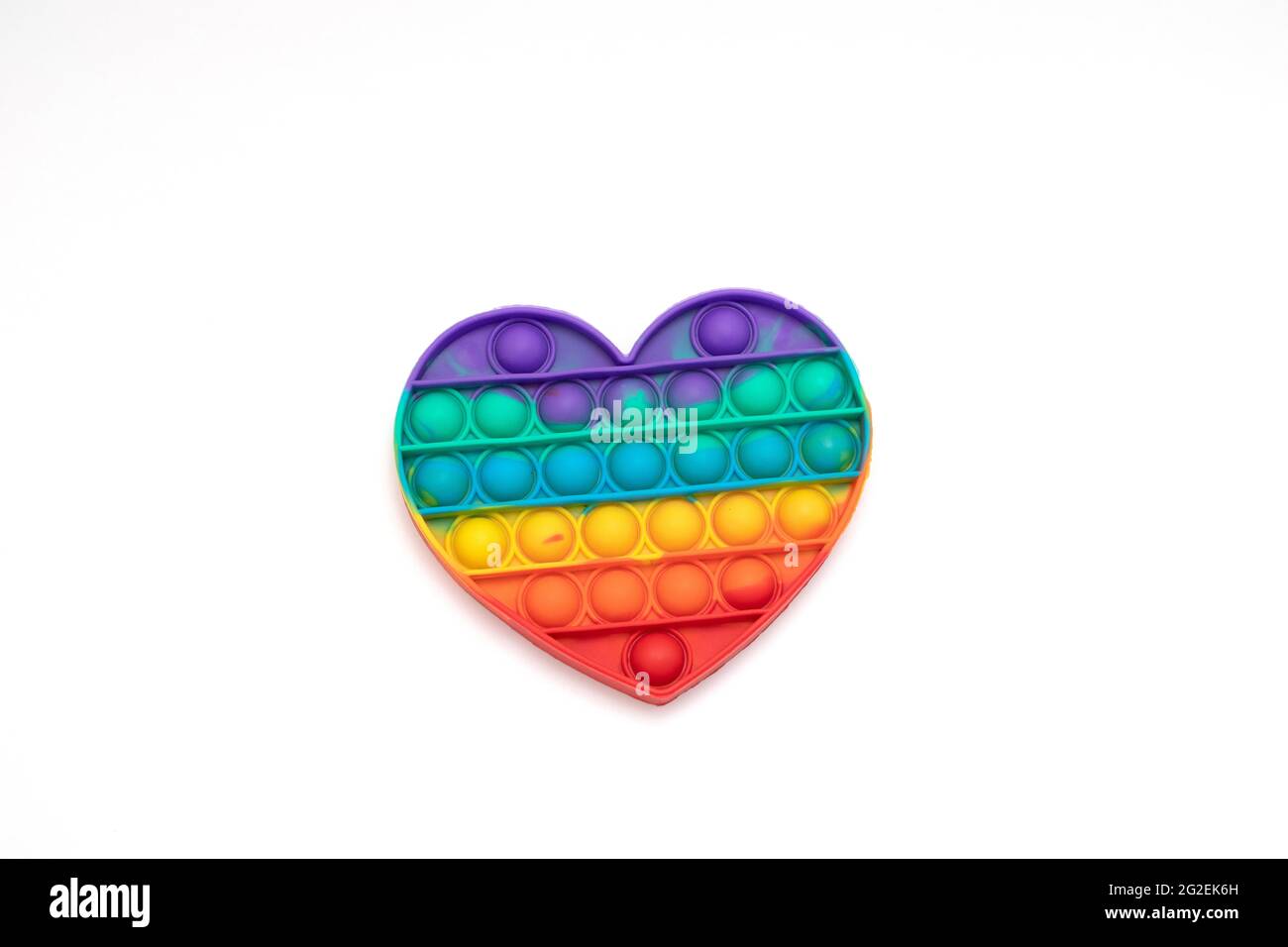 Pop it game. Silicone rubber simple dimple toy on white background ...