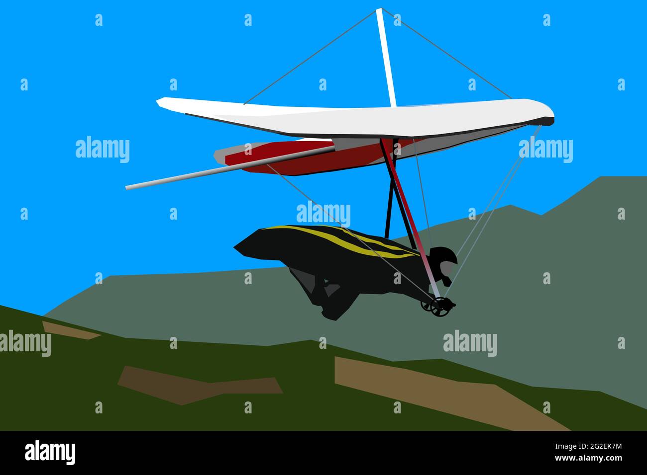 hang glider taking off downhill Stock Photo - Alamy