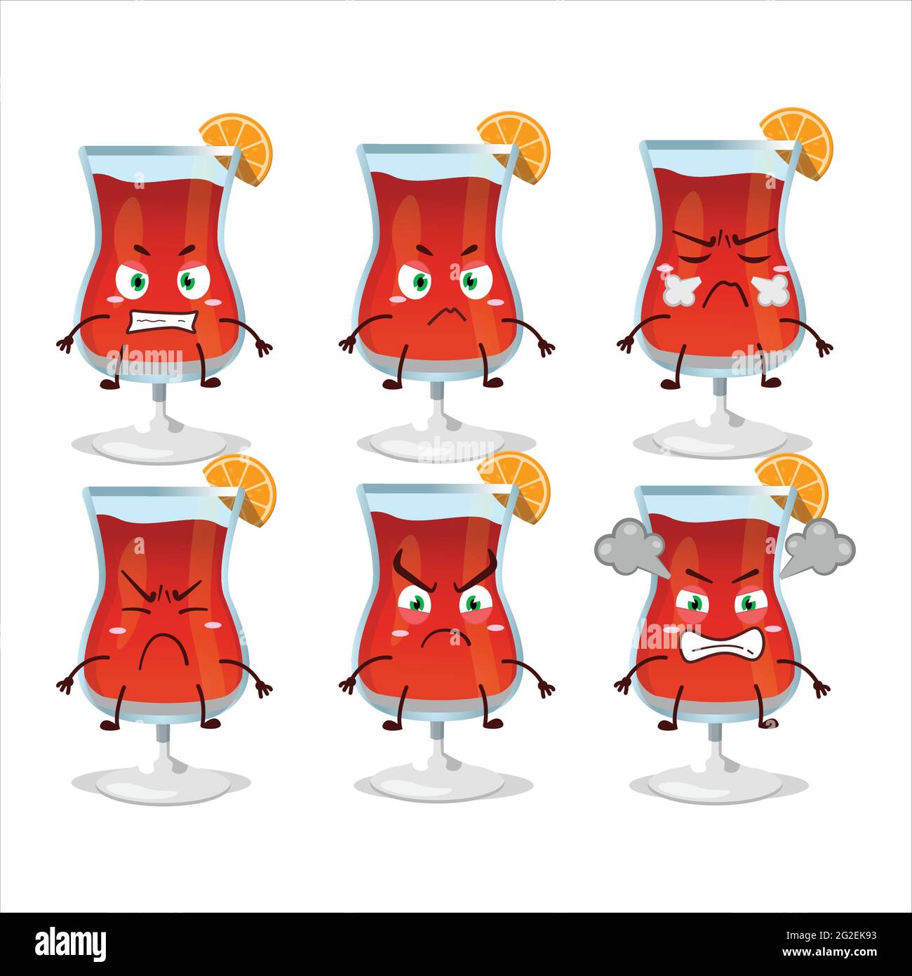 Cosmopolitan cocktail cartoon character with various angry expressions ...