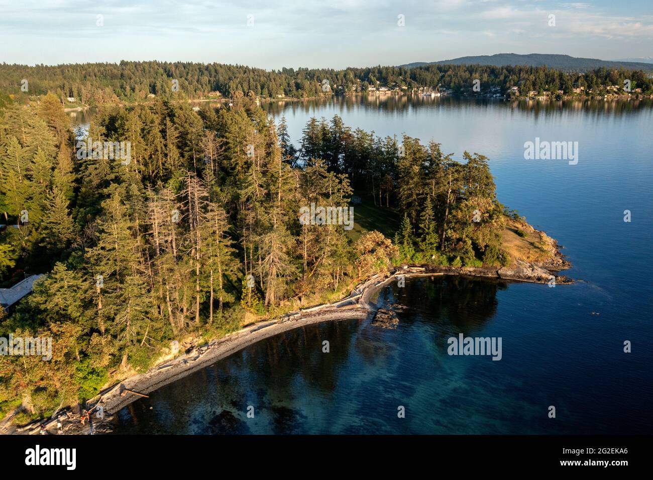 Aerial shot of Moses Point, North Saanich, Vancouver Island, BC Canada ...