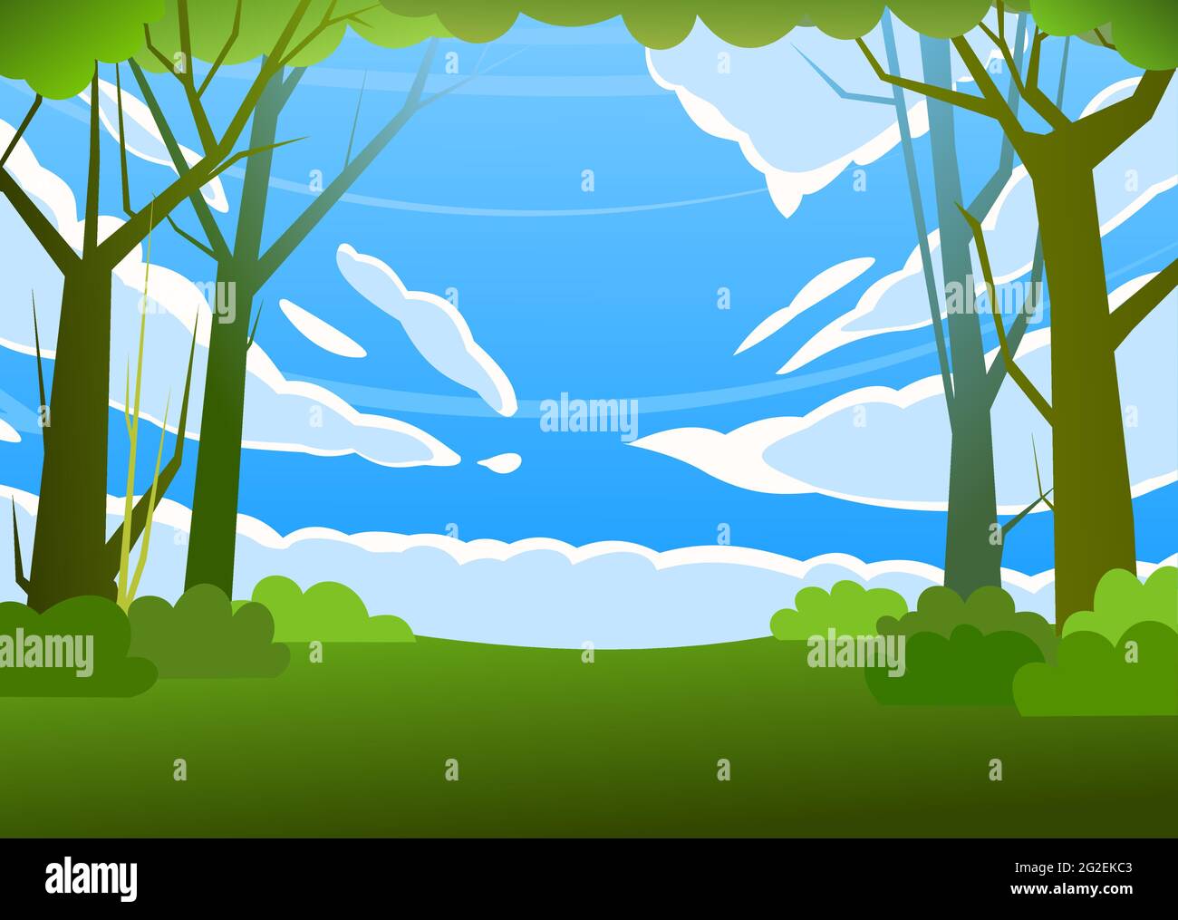 Sky view with trees Stock Vector Images - Alamy