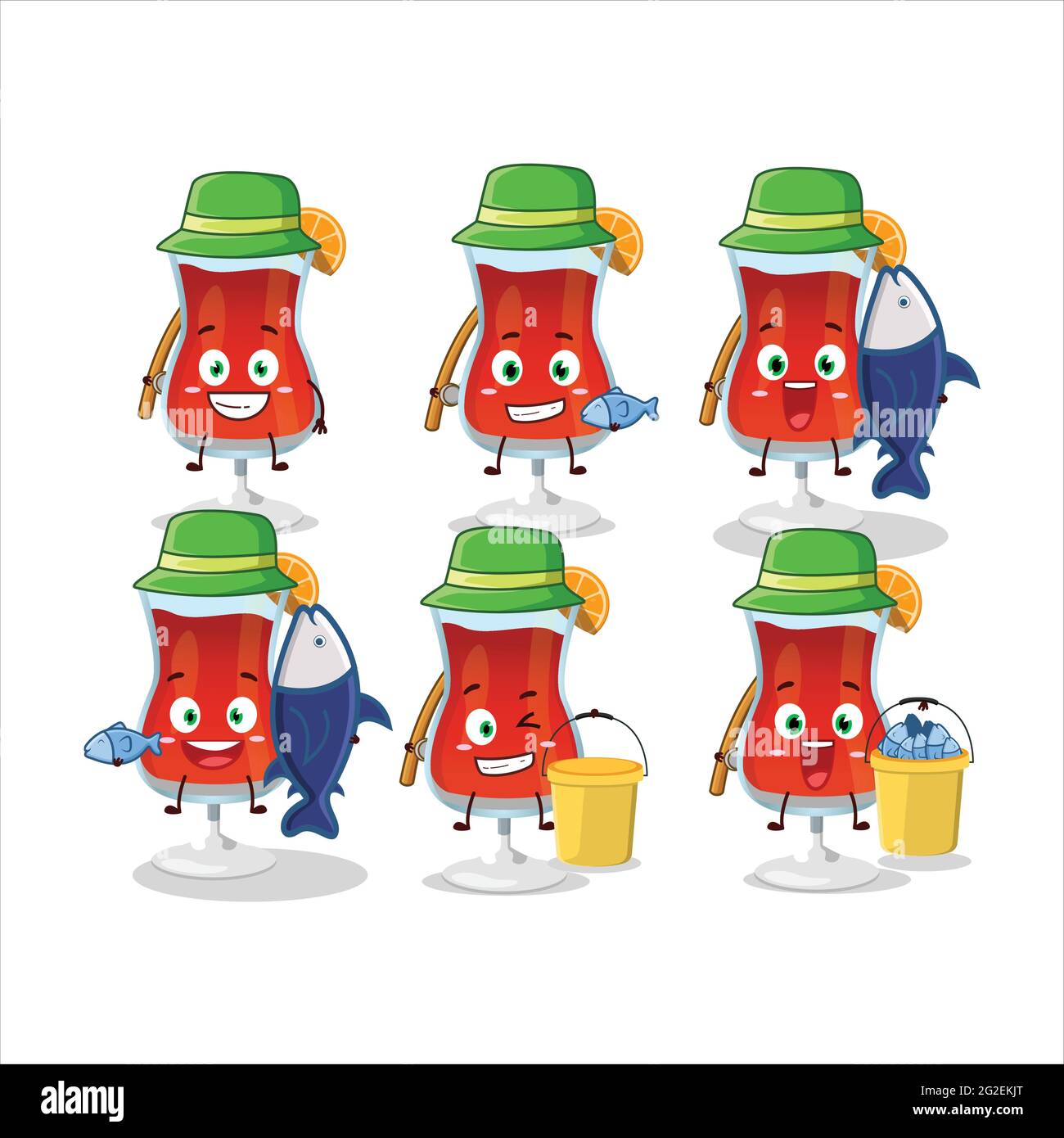 A fisherman cosmopolitan cocktail cartoon picture catch a big fish ...