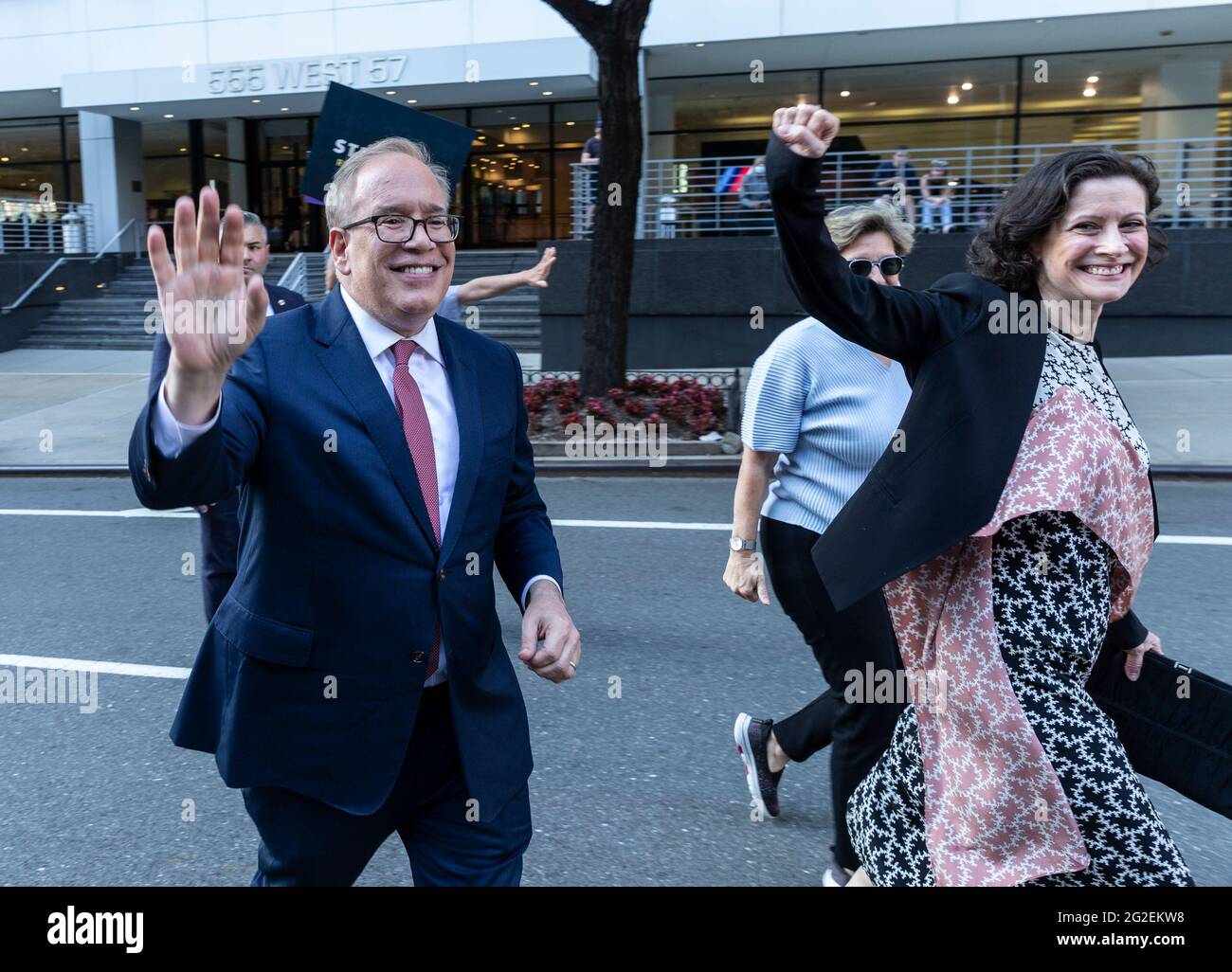 New York, NY - June 10, 2021: Mayoral candidate Scott Stringer and wife ...