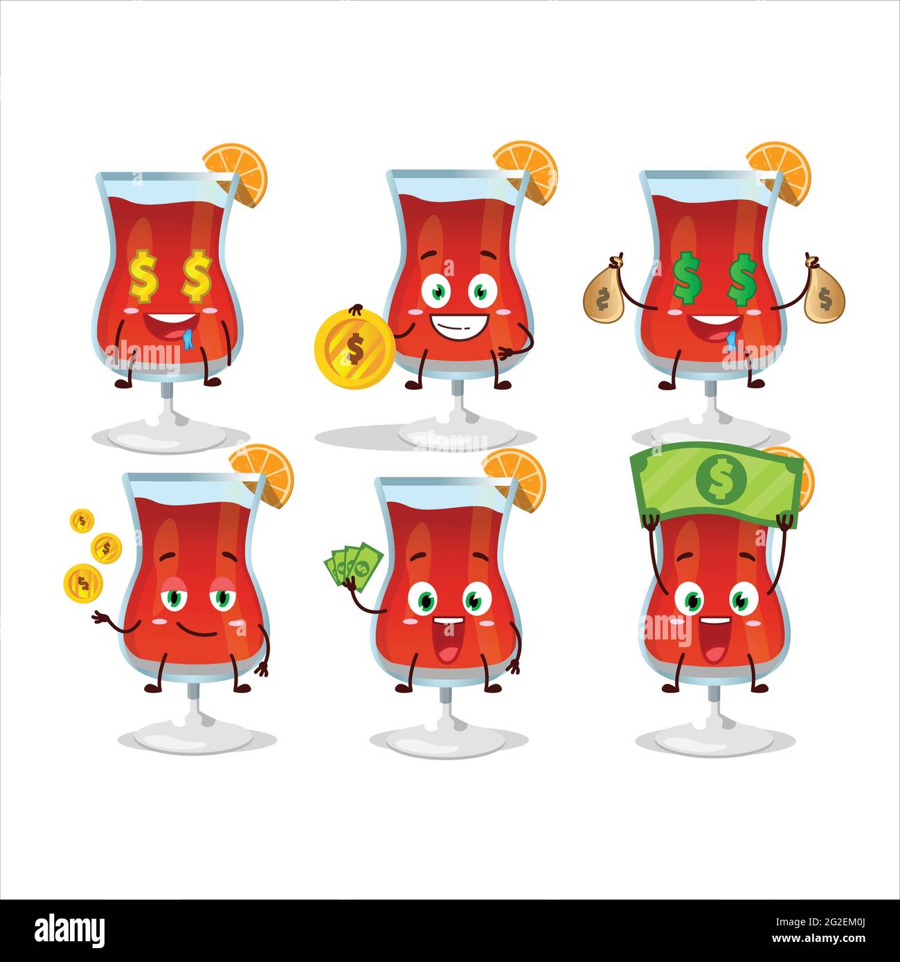 Cosmopolitan cocktail cartoon character with cute emoticon bring money ...