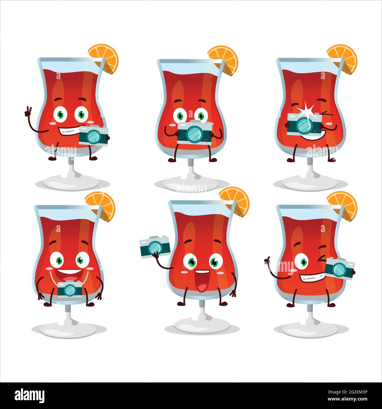 Photographer profession emoticon with cosmopolitan cocktail cartoon ...