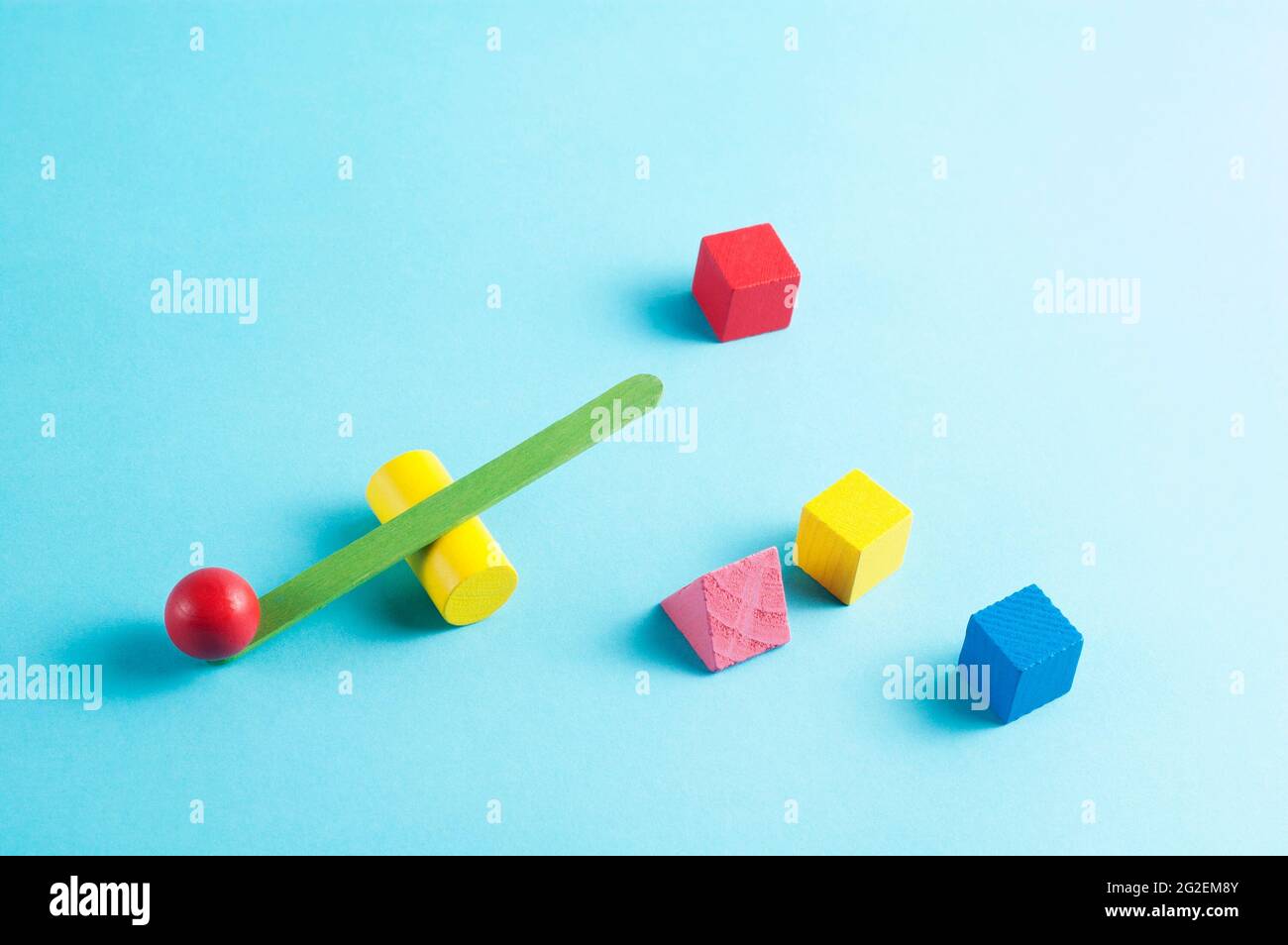 Minimal layout with a green and yellow swing scale and geometric ...