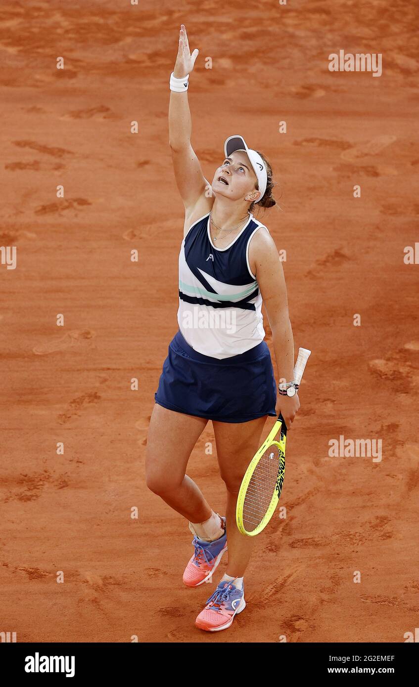Barbora Krejcikova of the Czech Republic after winning her semi-final ...