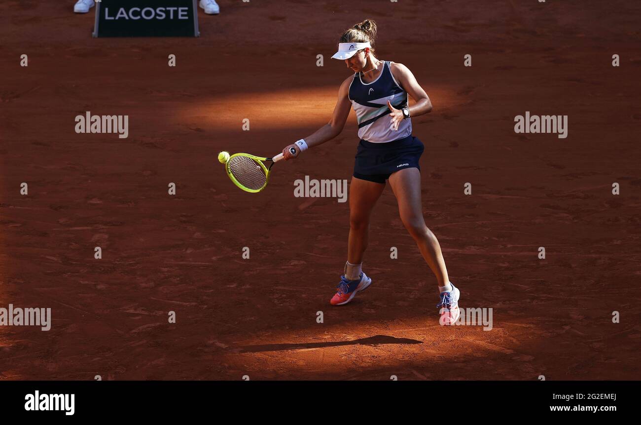 Barbora Krejcikova of the Czech Republic in action during her semi ...