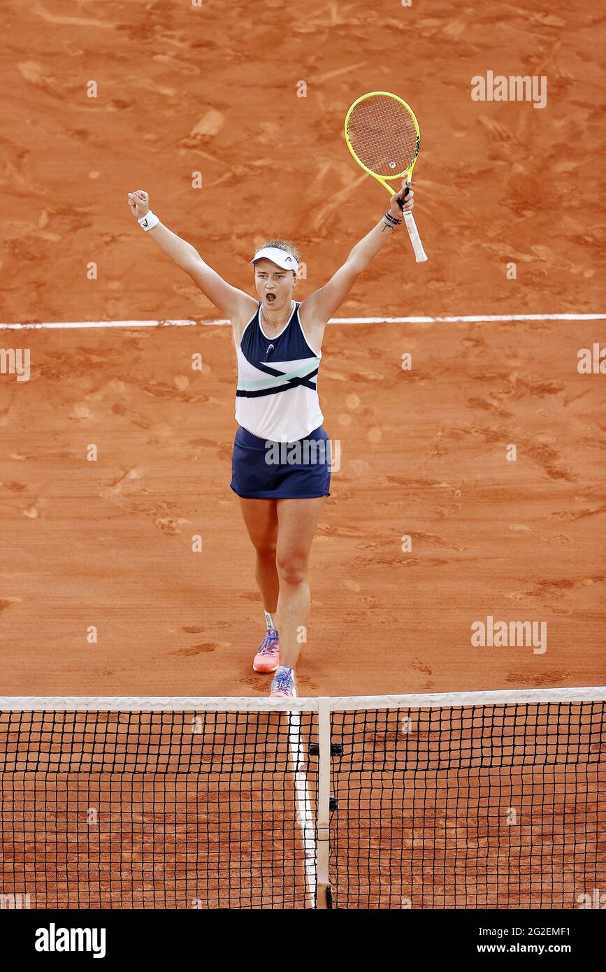 Barbora Krejcikova of the Czech Republic after winning her semi-final ...