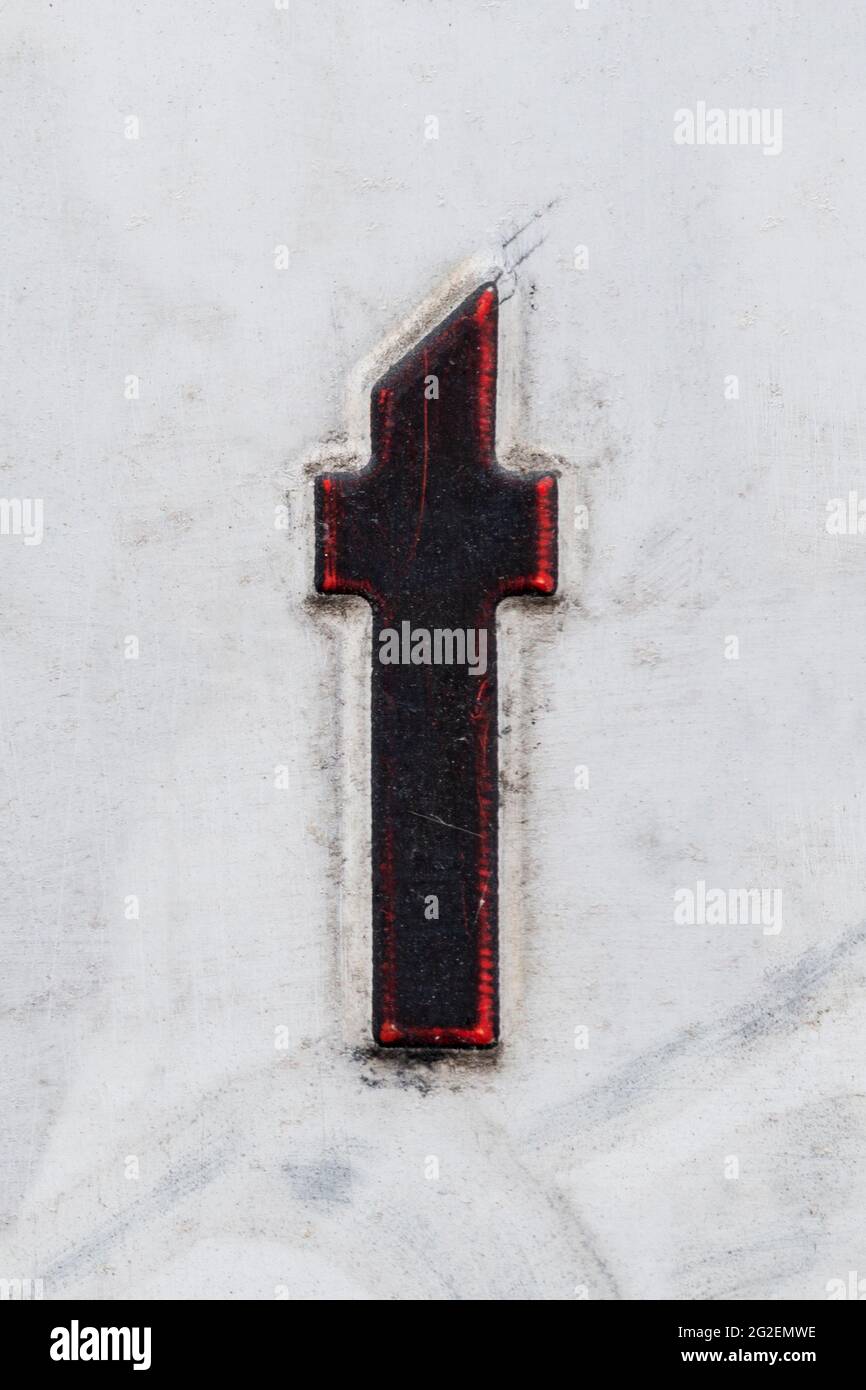 Black coloured letter t embossed on a metal plate Stock Photo - Alamy