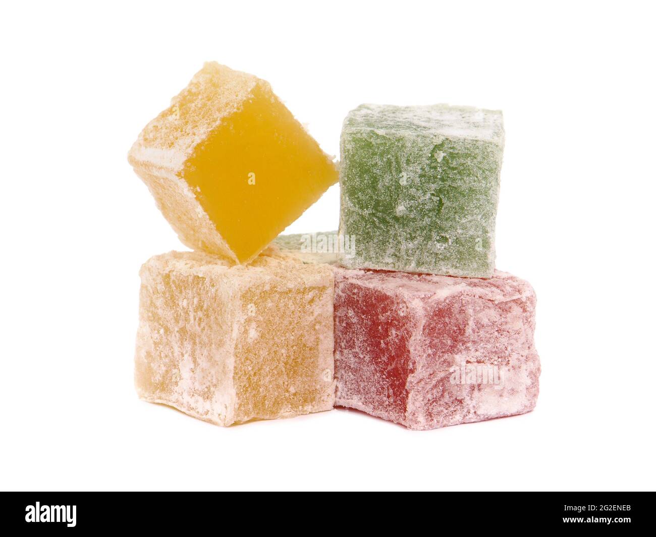 Colorful Turkish delight isolated on white Stock Photo - Alamy