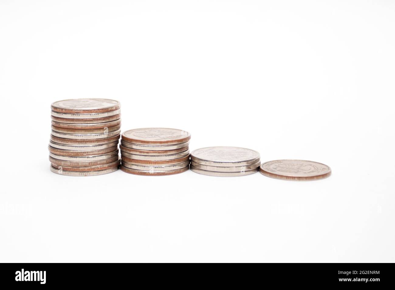 Money coin stack growing Stock Photo - Alamy