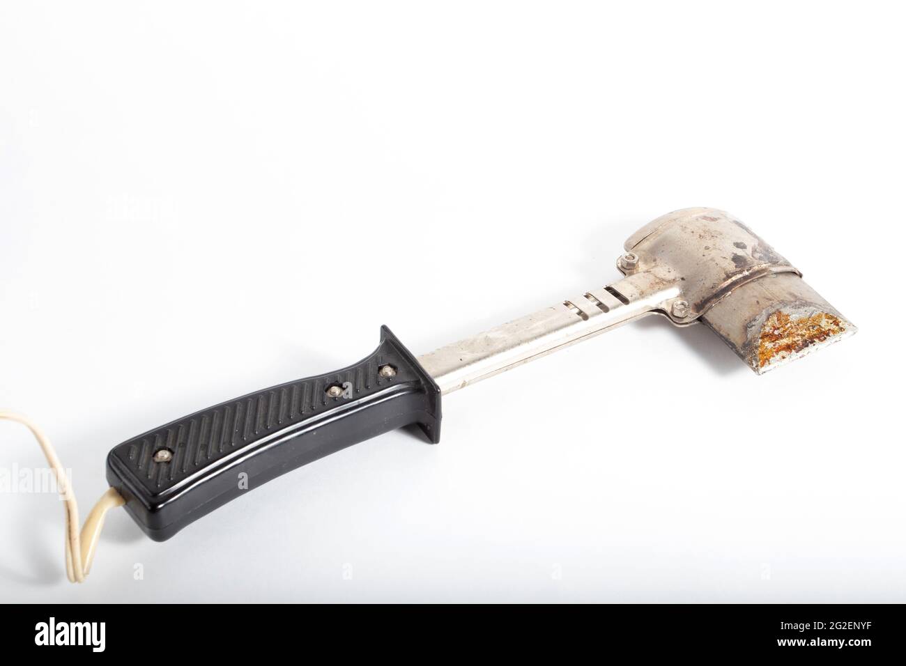 A big old soldering iron for welding isolated on a white background ...