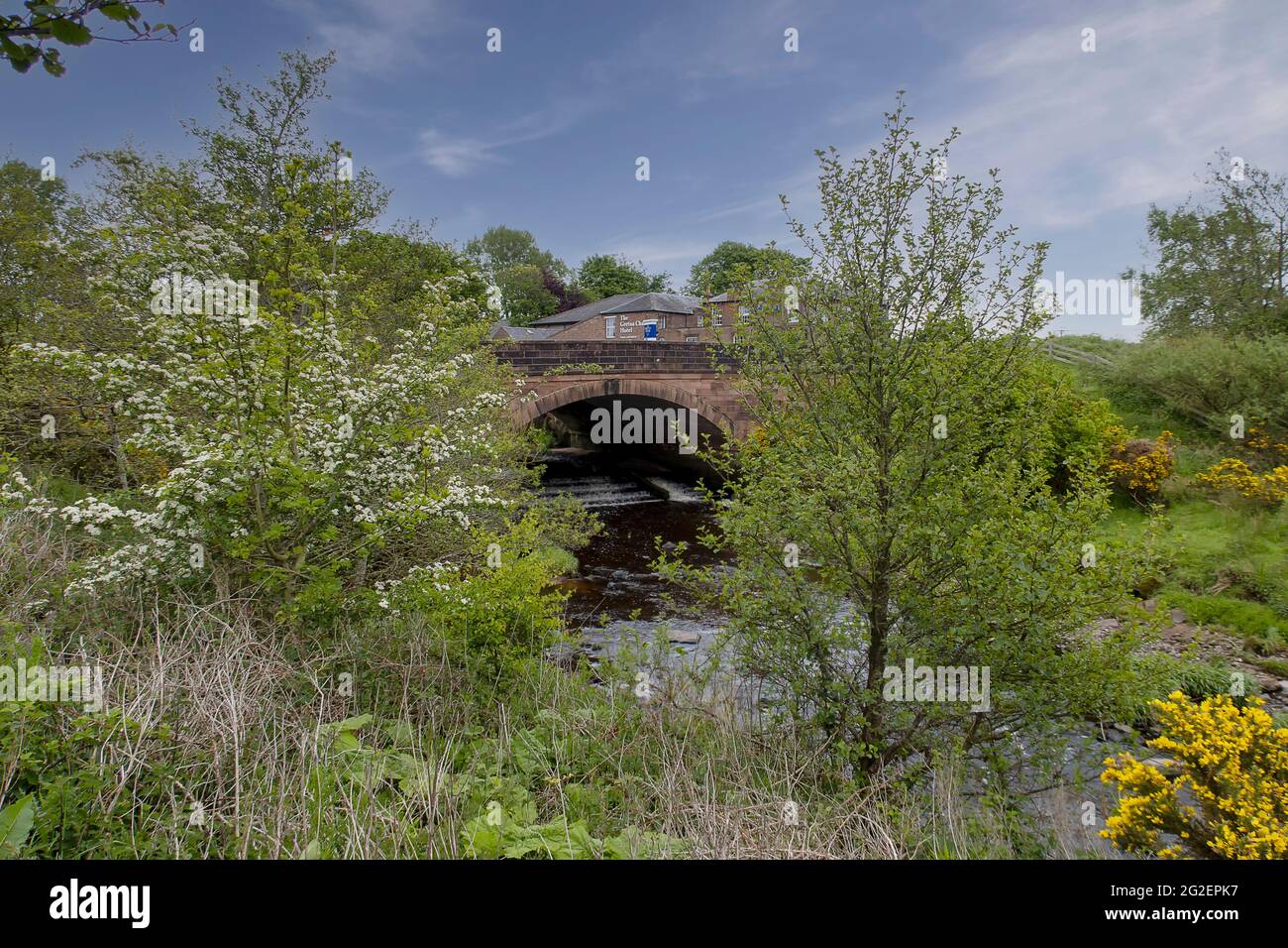 The River Sark forms the border between England and Scotland at Gretna ...