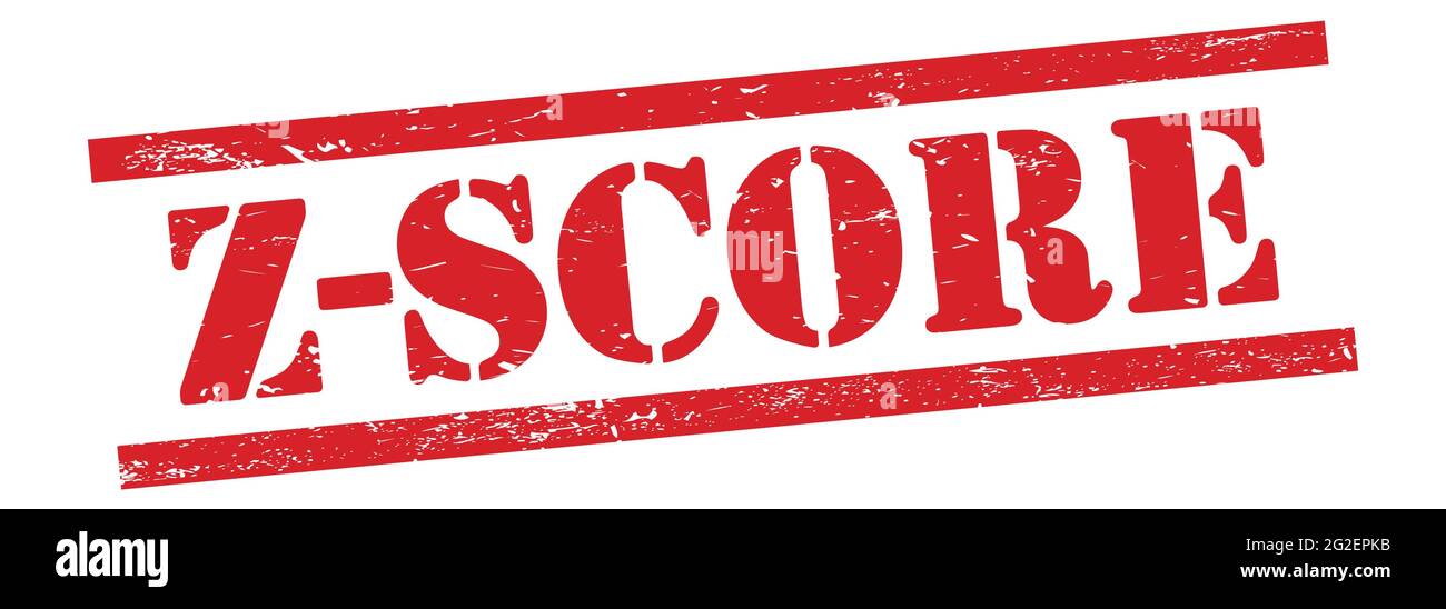 Z-SCORE text on red grungy vintage rubber stamp Stock Photo - Alamy
