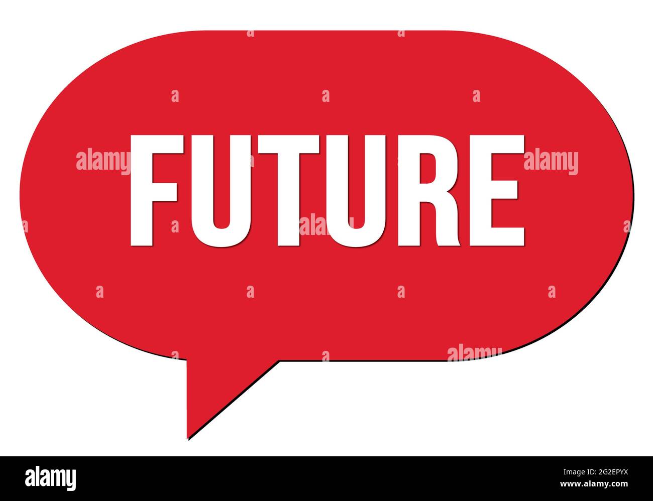 FUTURE text written in a red speech bubble stamp Stock Photo - Alamy