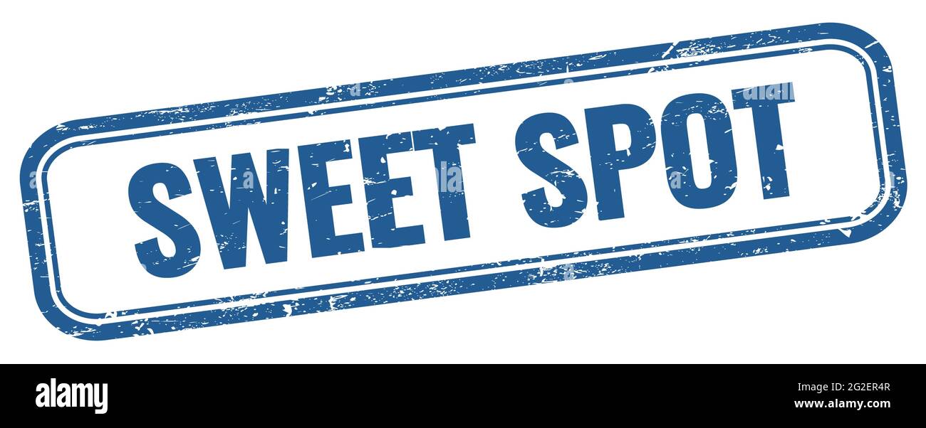SWEET SPOT text on blue grungy vintage rectangle stamp Stock Photo - Alamy