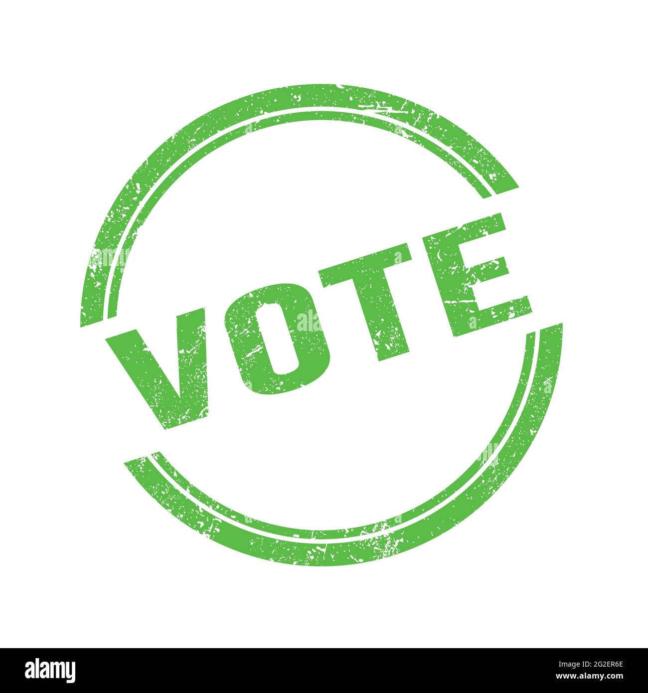 VOTE text written on green grungy vintage round stamp Stock Photo - Alamy