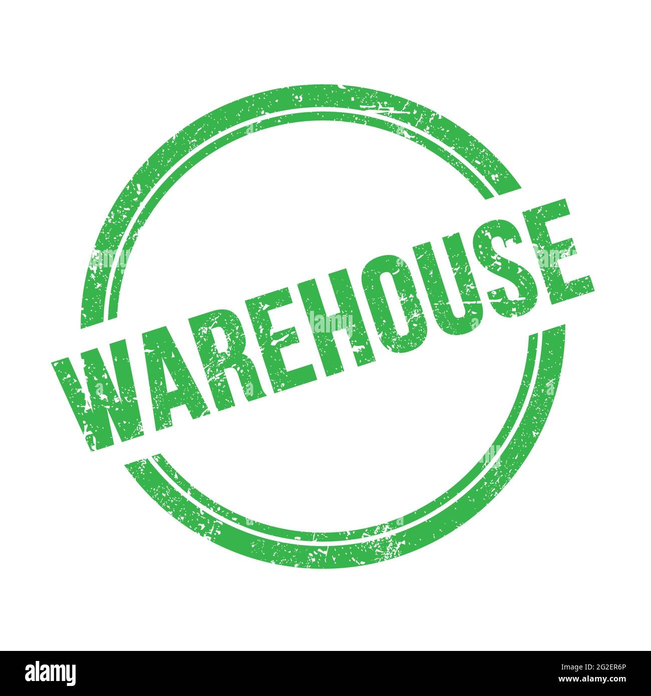 WAREHOUSE text written on green grungy vintage round stamp Stock Photo ...