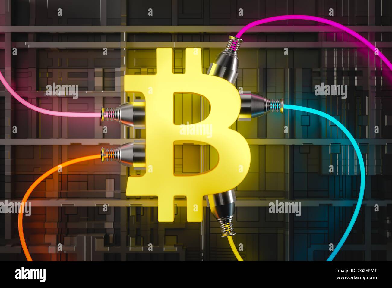 Energy consumption of Bitcoin mining 3D render Stock Photo - Alamy