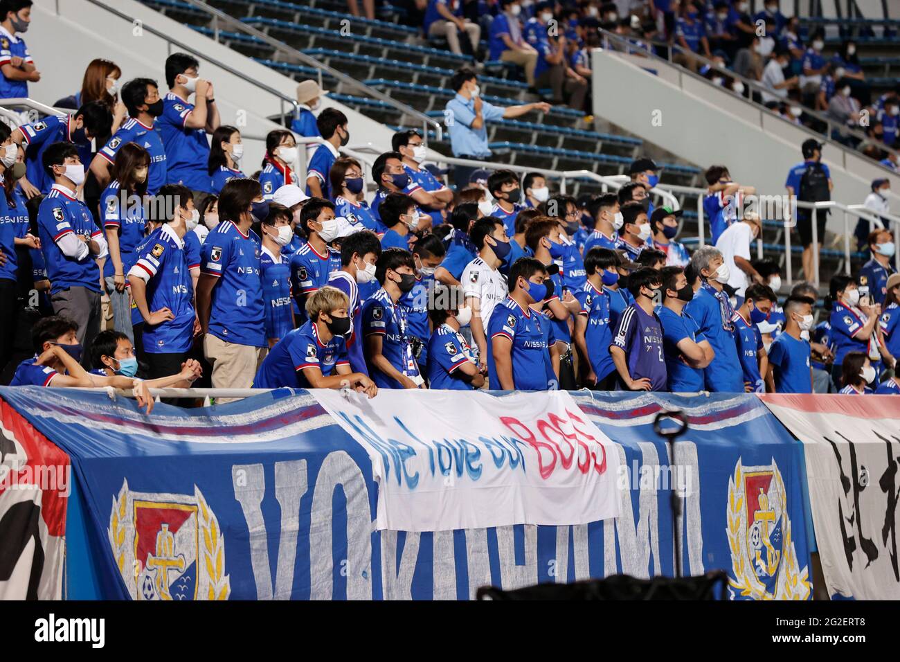 Kanagawa, Japan. 9th June, 2021. FYokohama F.Marinos Fans (F.Marinos) Football/Soccer : The ...