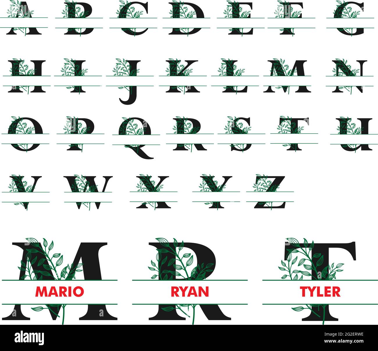 Split monogram font hi-res stock photography and images - Alamy