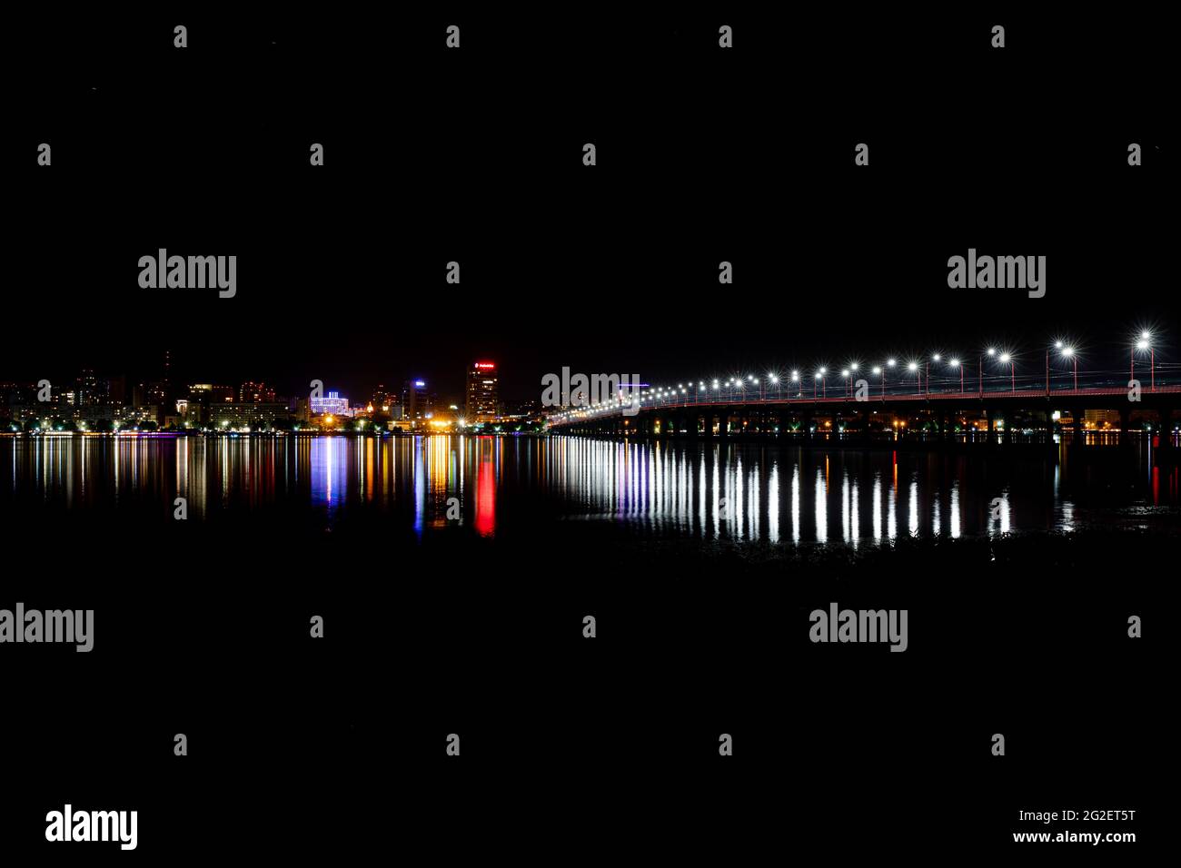 A close up of a bridge at night Stock Photo - Alamy