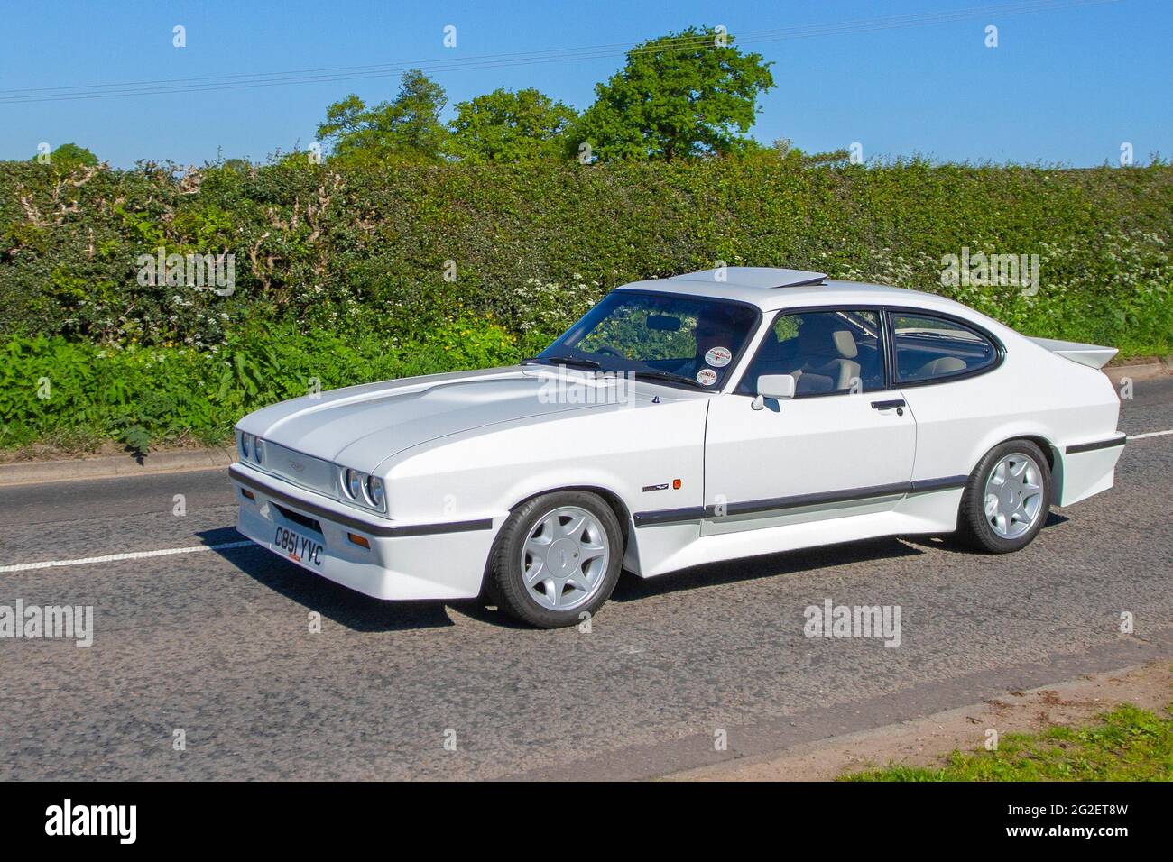 1986 80s Ford Tickford Capri white 2792cc petrol hatchback en-route to ...