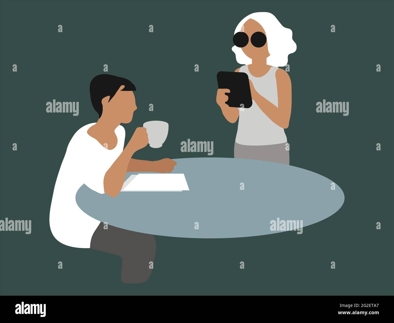 Round table discussion Stock Vector Images - Alamy