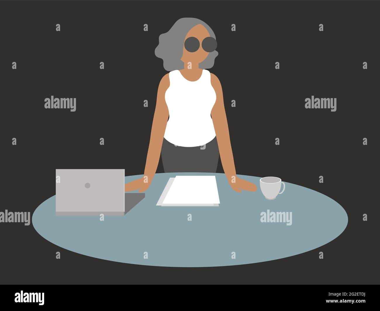 Business Manager woman in office vector illustration Stock Vector Image ...