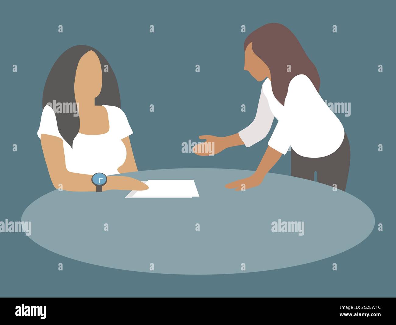 Business Meeting Two woman in office vector illustration Stock Vector ...