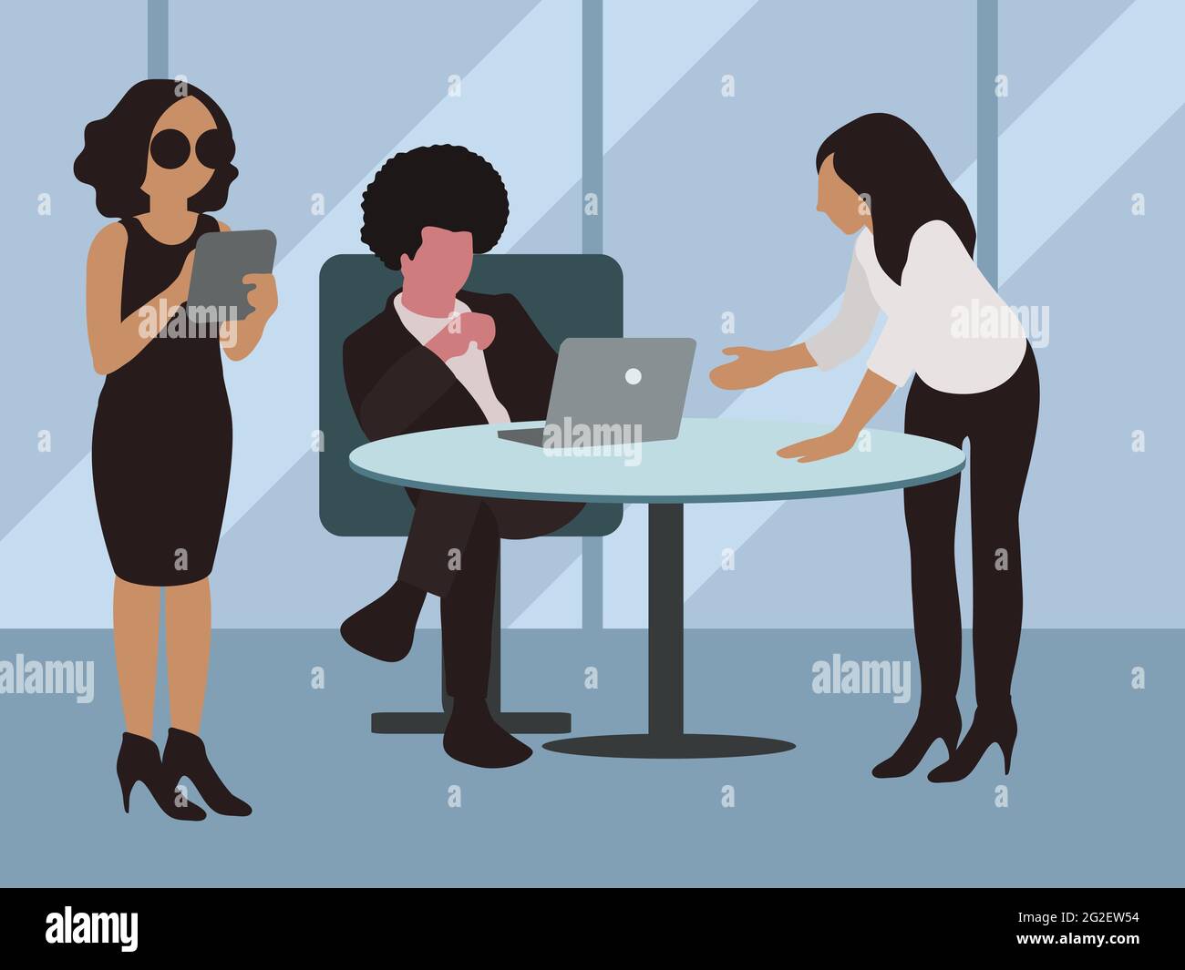 Business conversation in office vector illustration Stock Vector Image ...
