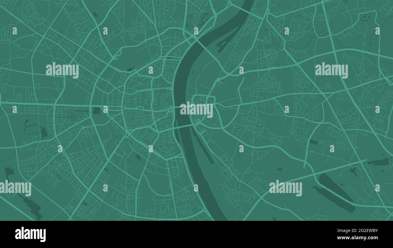 Green Cologne City area vector background map, streets and water ...