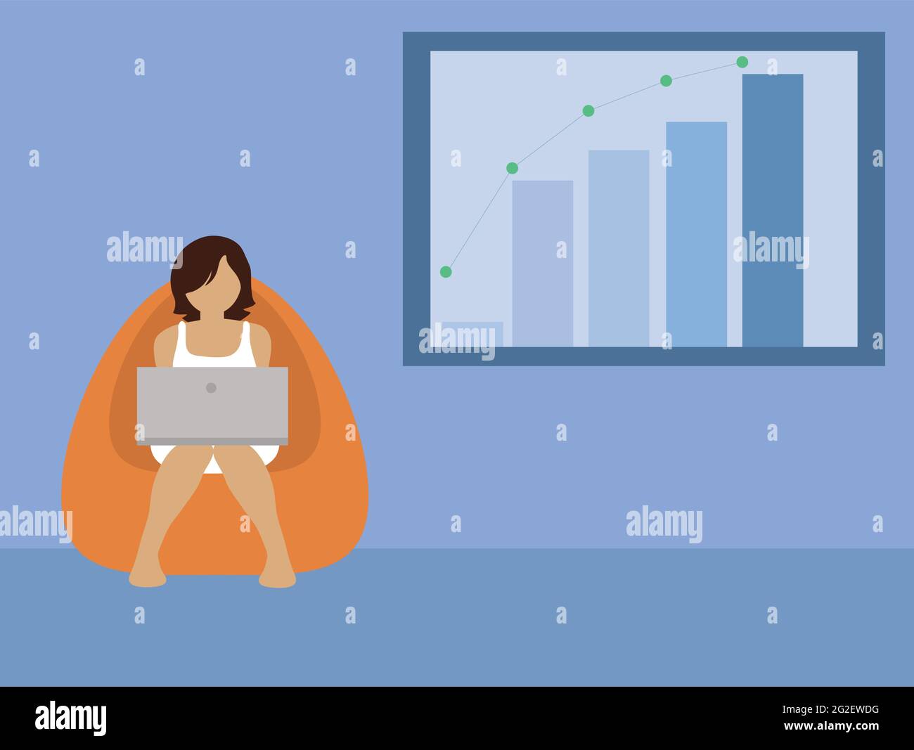 Business woman manager working vector illustartion Stock Vector Image ...