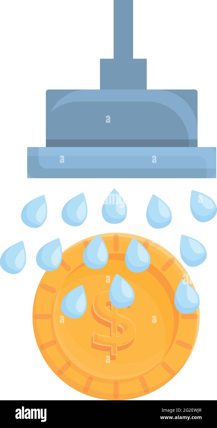 Shower coin anti-money laundry icon. Cartoon of Shower coin anti-money ...