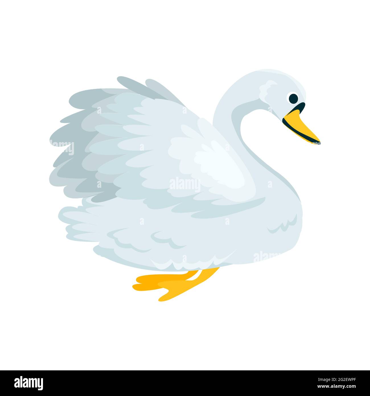 Swan flat icon. Colored vector element from birds collection. Creative ...