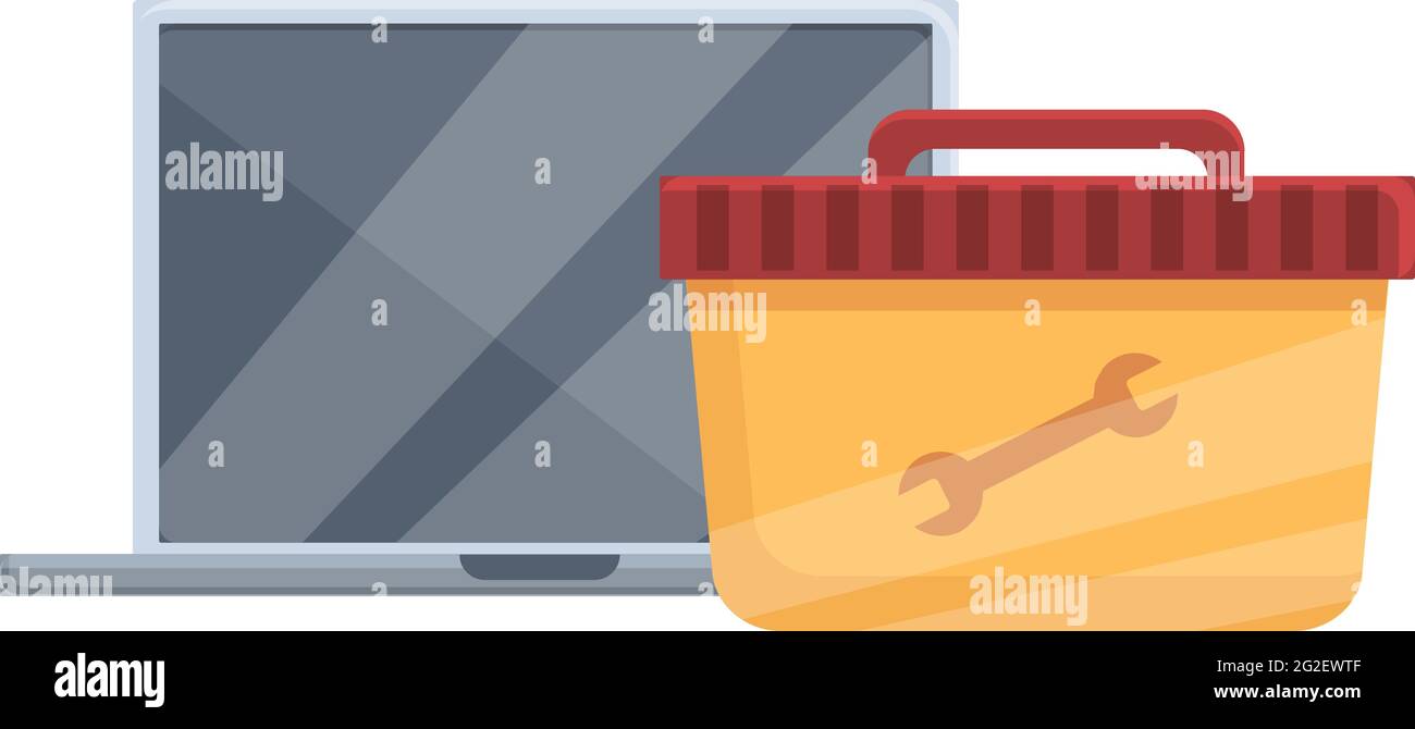 Toolbox laptop repair icon. Cartoon of Toolbox laptop repair vector ...