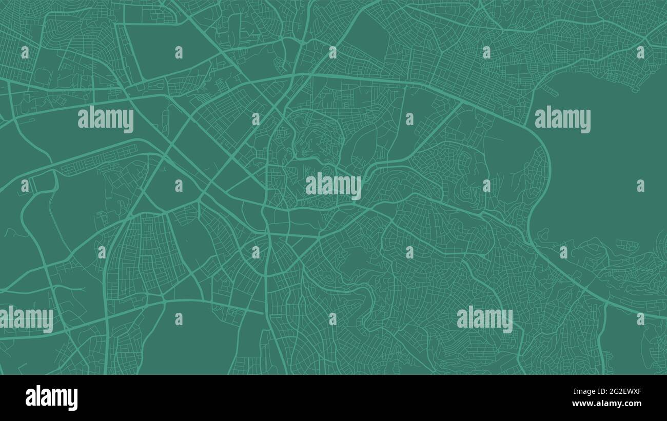 Green Ankara City area vector background map, streets and water ...