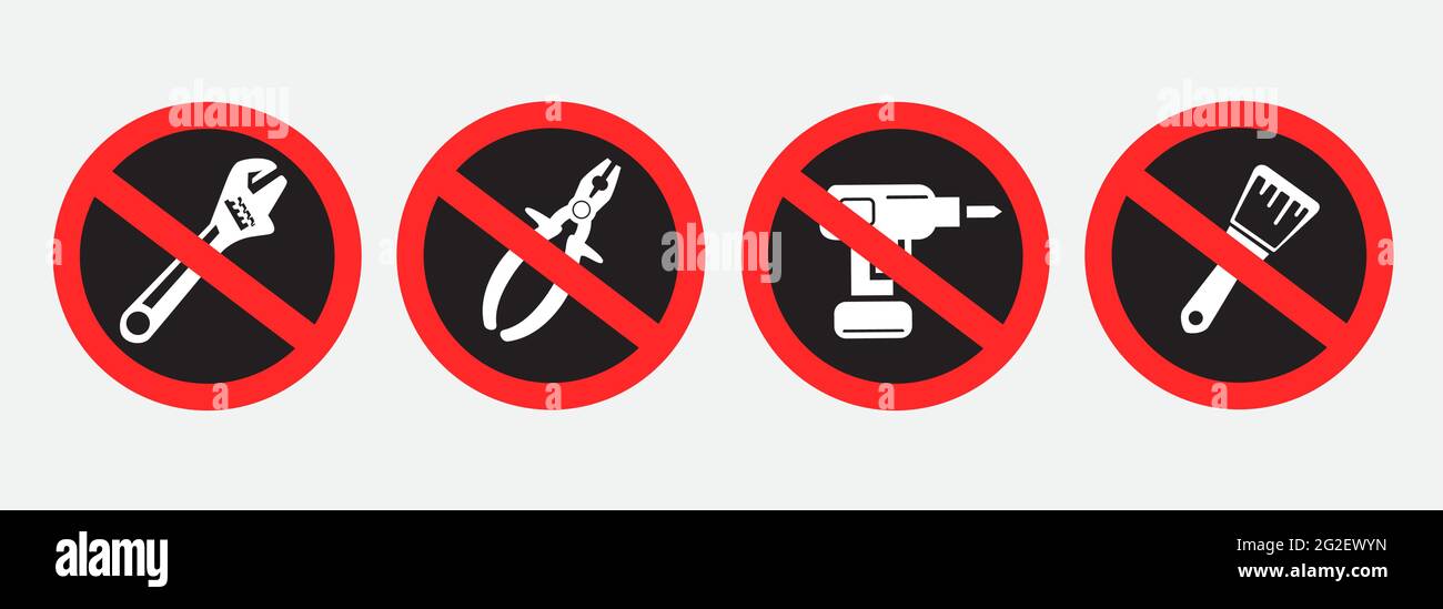do not use repair tools sign symbol set Stock Vector Image & Art - Alamy