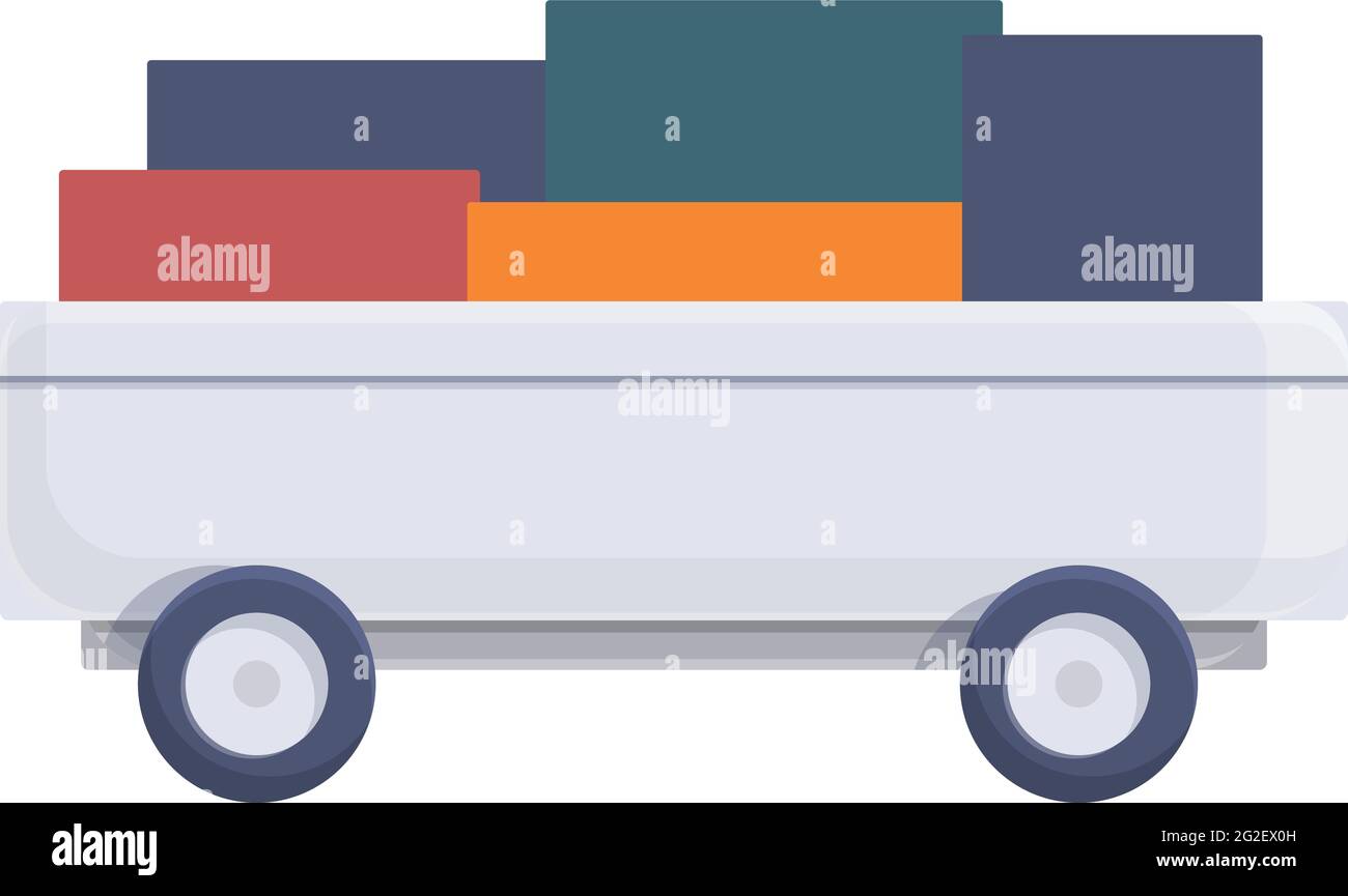 Airport travel bags cart icon. Cartoon of Airport travel bags cart ...