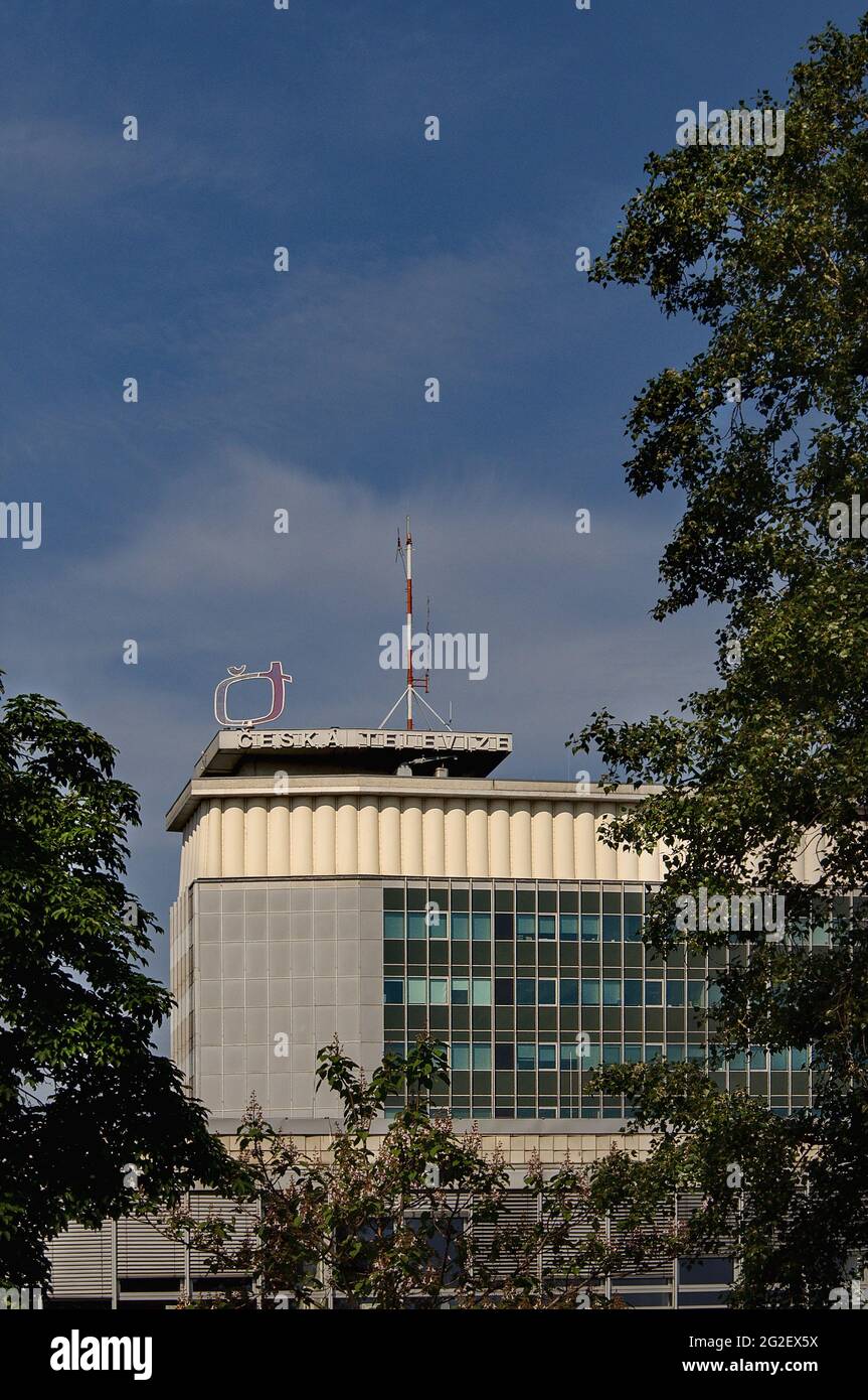 The main building of the Czech Television (Ceska televize; CT), a ...