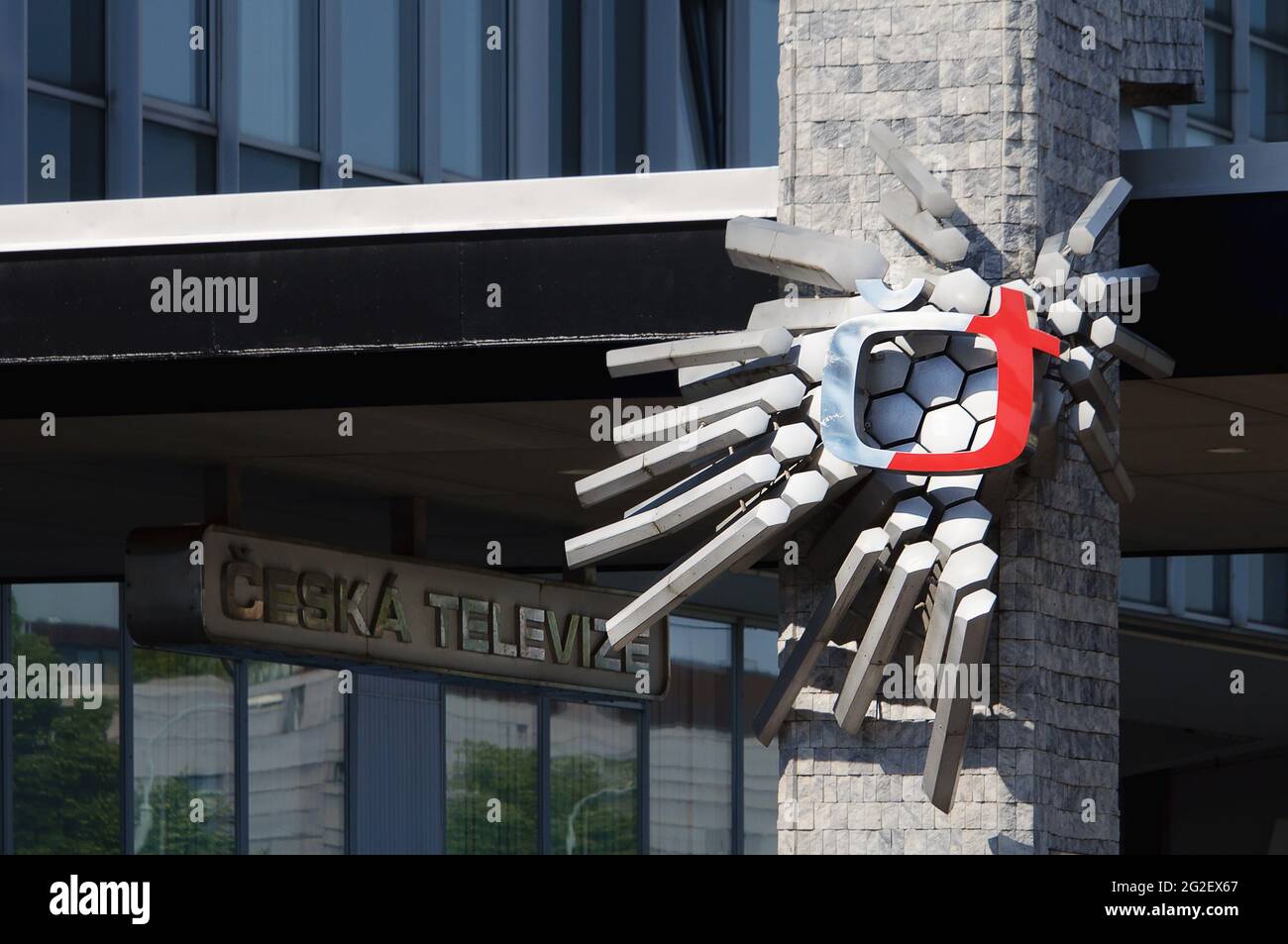 The main building of the Czech Television (Ceska televize; CT), a ...