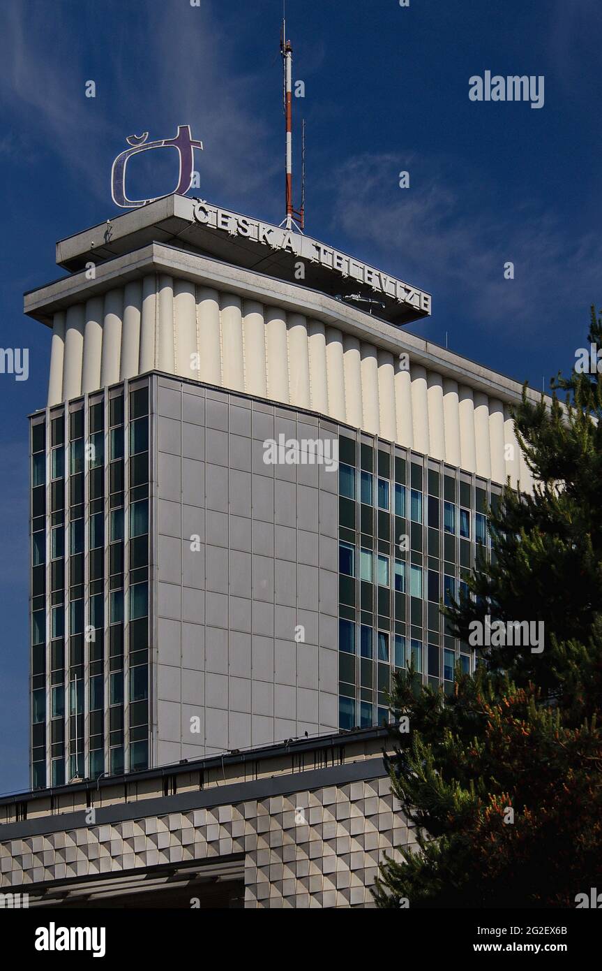 The main building of the Czech Television (Ceska televize; CT), a ...