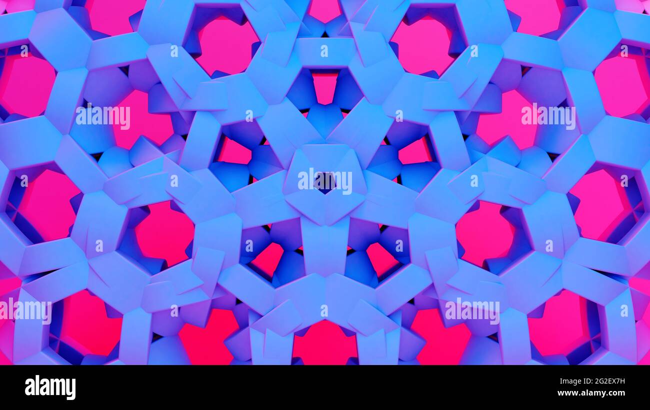 Scientific or technology abstractions with rings flying in surreal ...