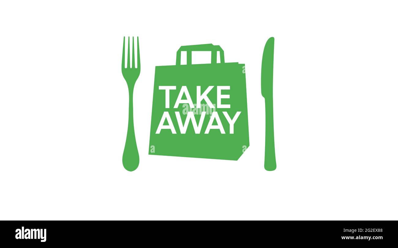 Vector Take away bag icon illustration sign Stock Vector Image & Art ...